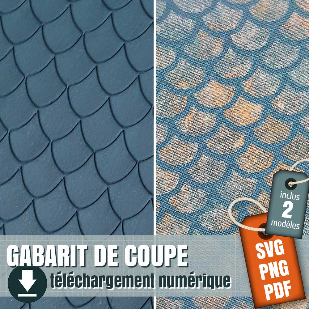 Gabarit d'écaille de Dragon ou Sirène. Idéal pour Cricut et Silhouette ...