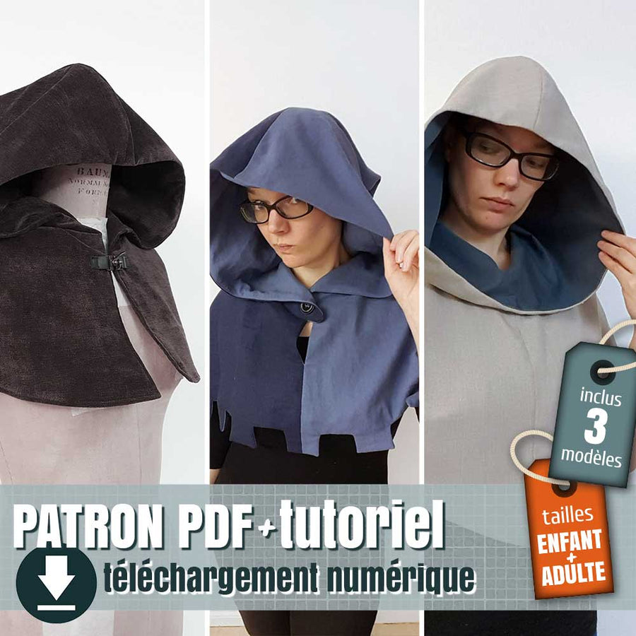 Patron de capuche | 3 modèles interchangeables pour créer 27 versions ...