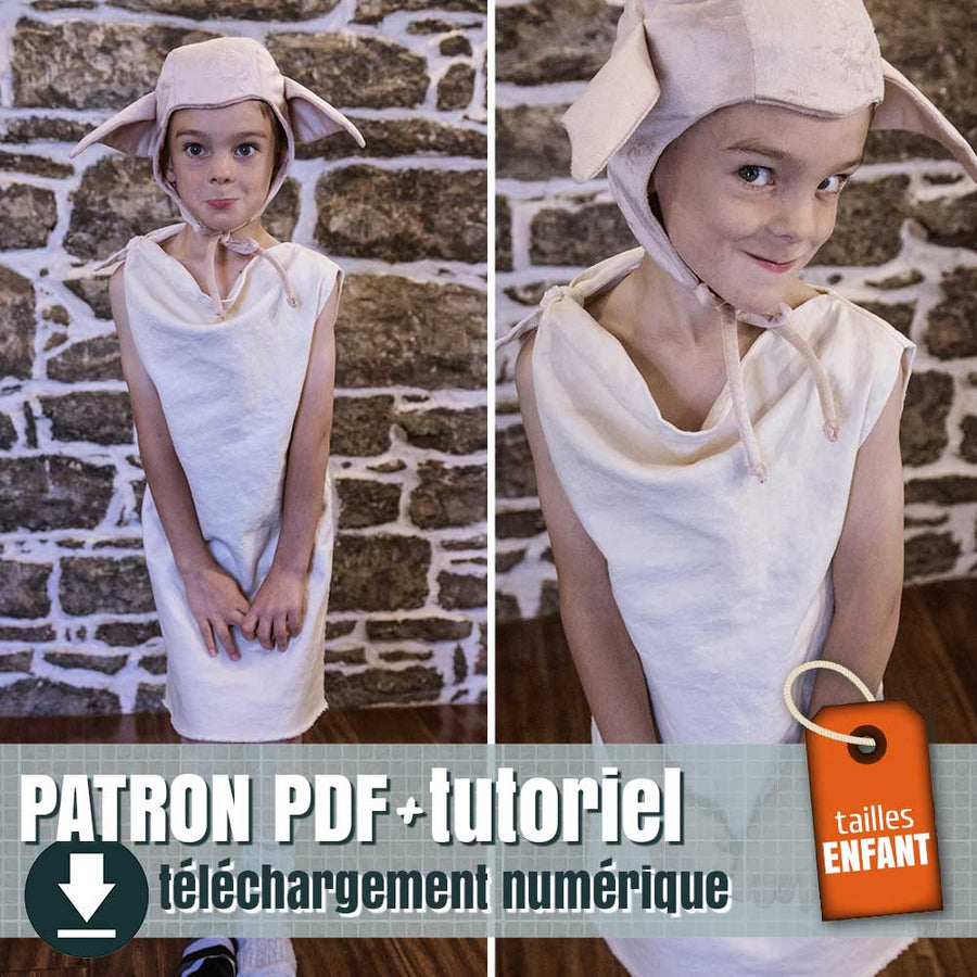 Dobby the house elf costume pattern. Available sizes: 2 to 12 years old ...